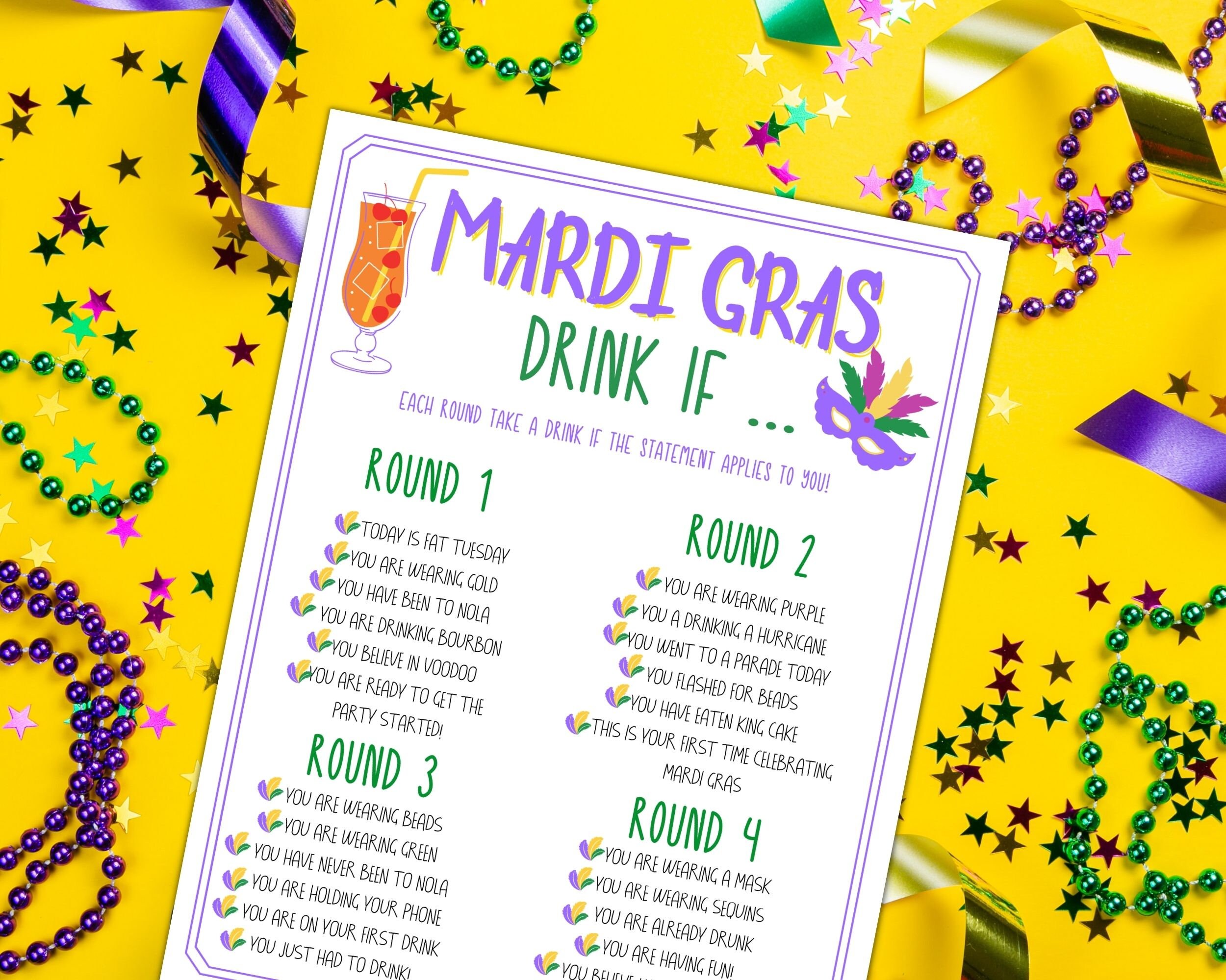 Mardi Gras Game Bundle, Mardi Gras2022, Printable Mardi Gras Games ...