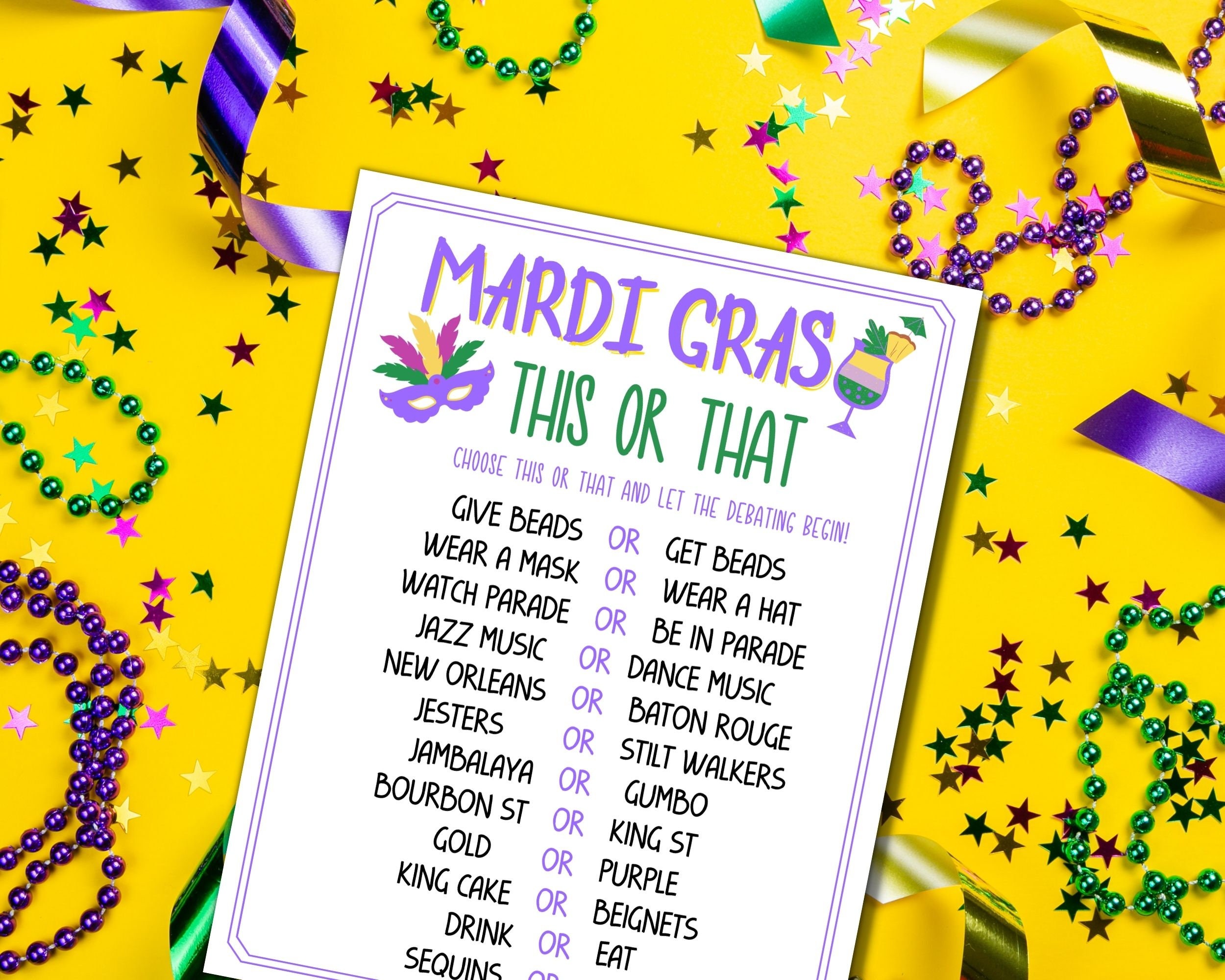 Mardi Gras Game Bundle, Mardi Gras2022, Printable Mardi Gras Games ...