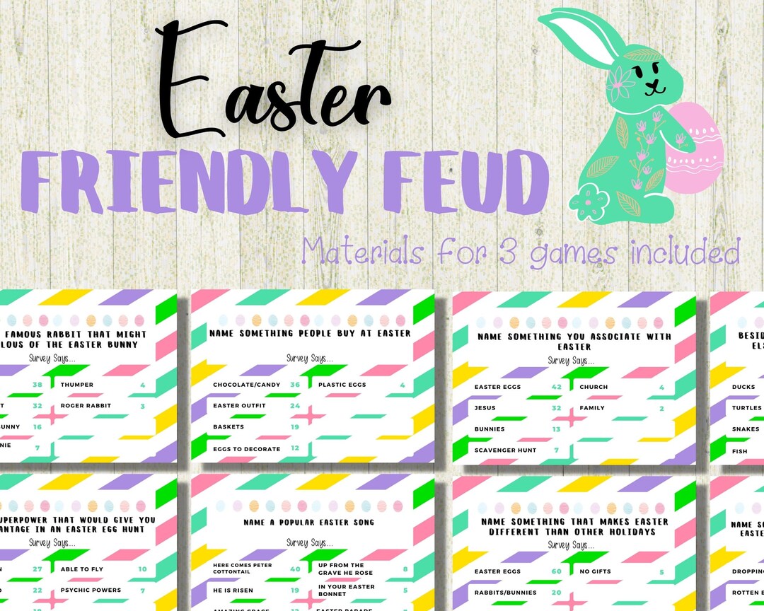 Easter Friendly Feud Game, Feud Trivia Quiz, Easter Family Game Night ...