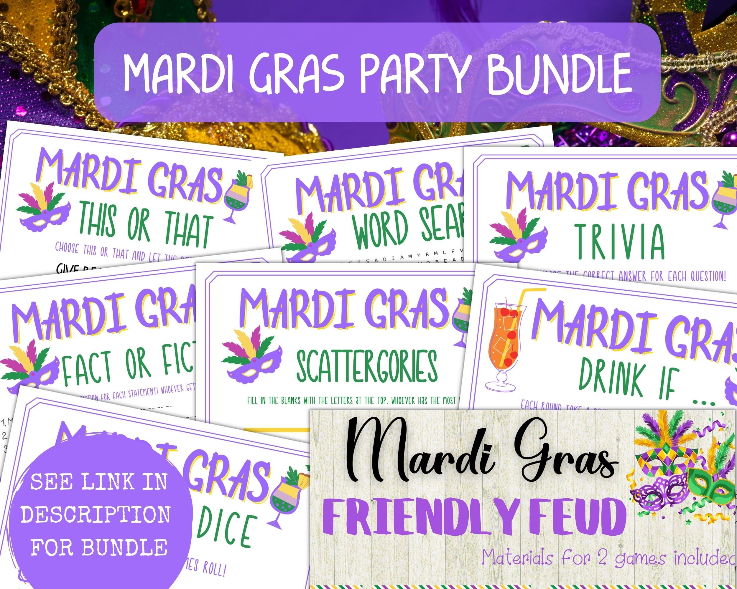 Mardi Gras Fact or Fiction Game, Mardi Gras Themed Party, Printable ...