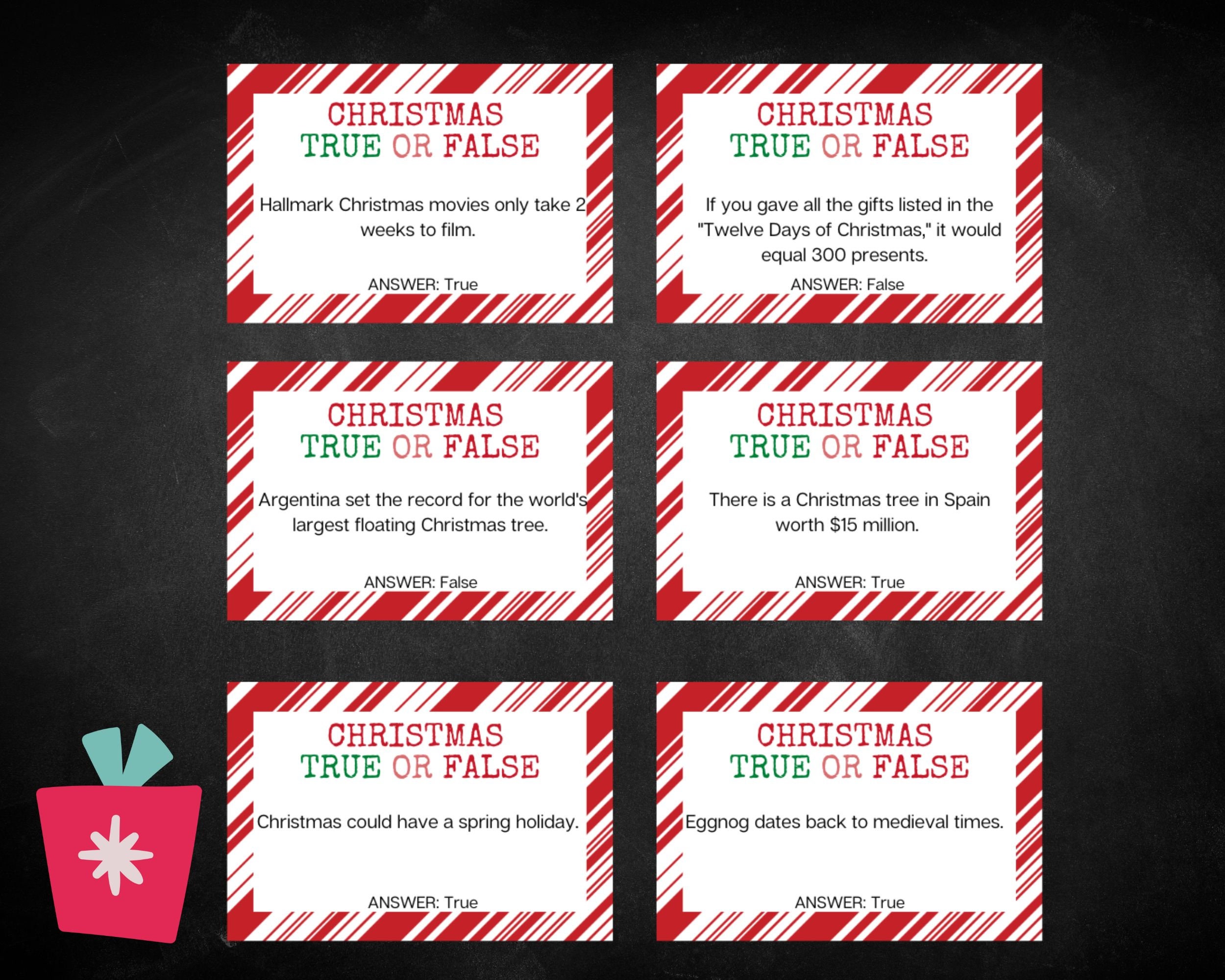 Christmas Facts True or False Quiz, Christmas Day Family Quiz, Holiday ...