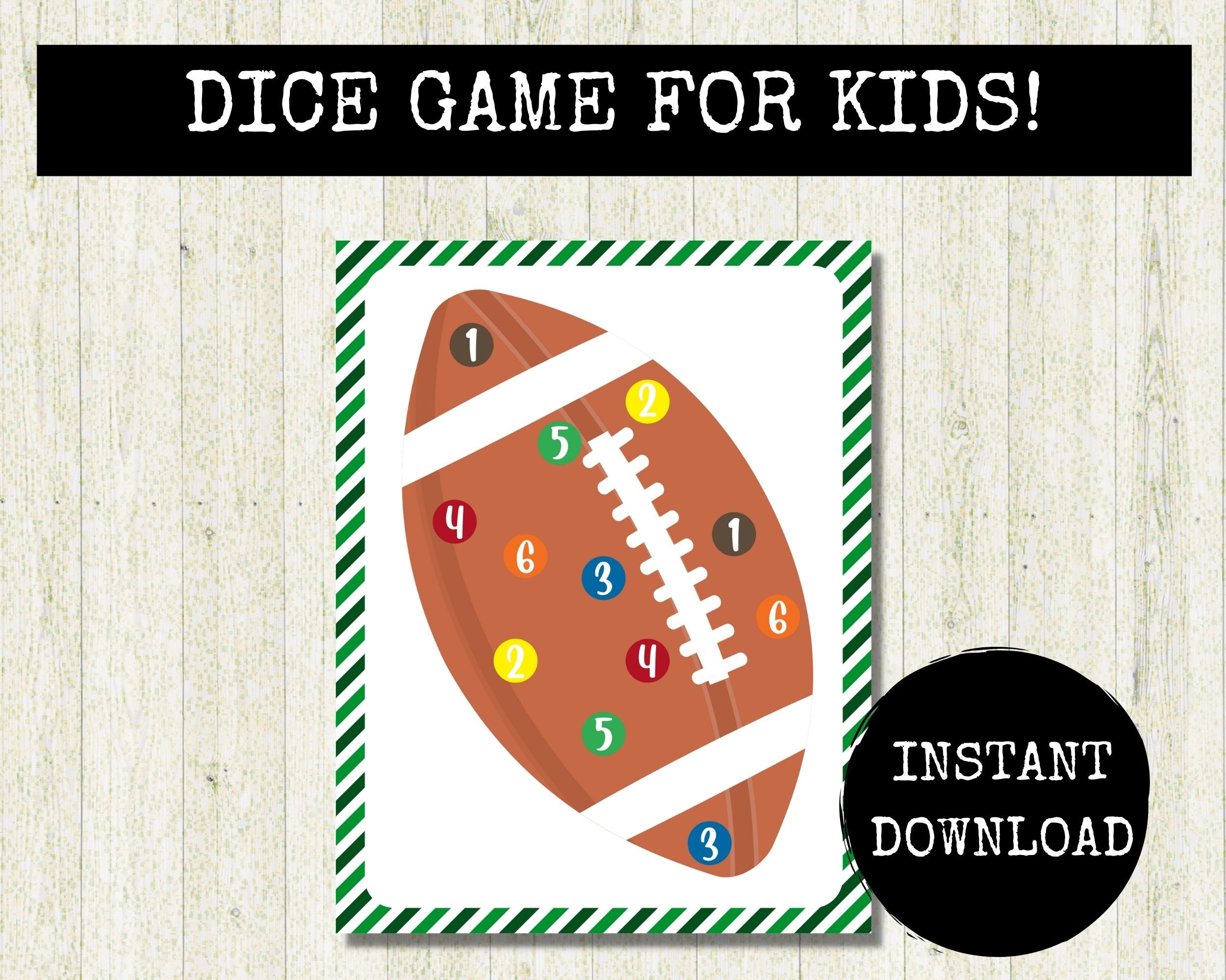 Roll A Football Dice Game, Football Game for Kids, Super Bowl Games ...