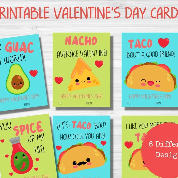 Taco Valentine Card - Etsy