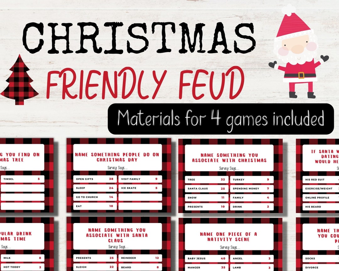 Christmas Friendly Feud Game Family Feud Quiz Christmas Day - Etsy