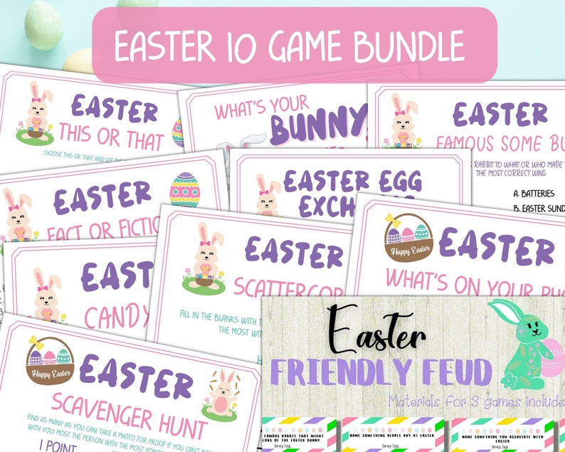 Easter Game Bundle, Easter 2022, Printable Easter Games, Easter Party ...