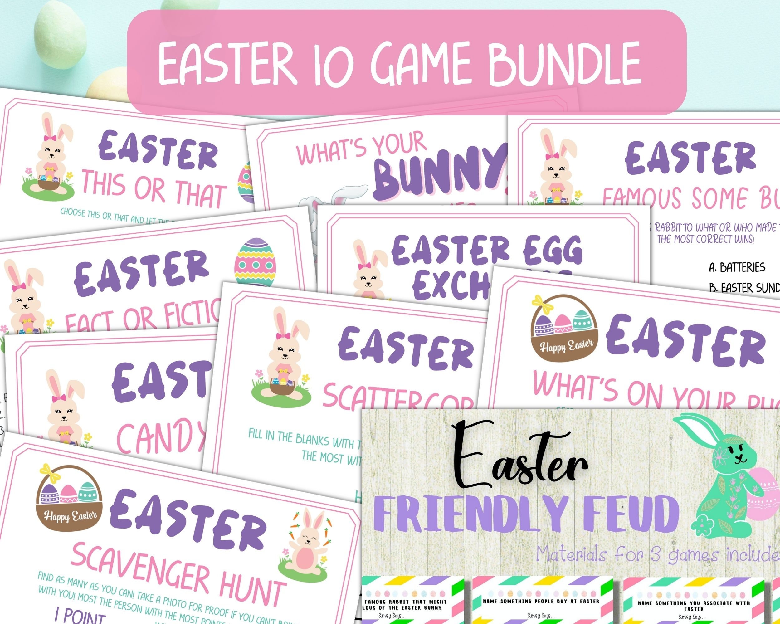 Easter Game Bundle, Easter 2022, Printable Easter Games, Easter Party ...