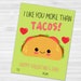 Printable Taco Valentine's Day Cards, Valentines Card for Kids, Taco ...