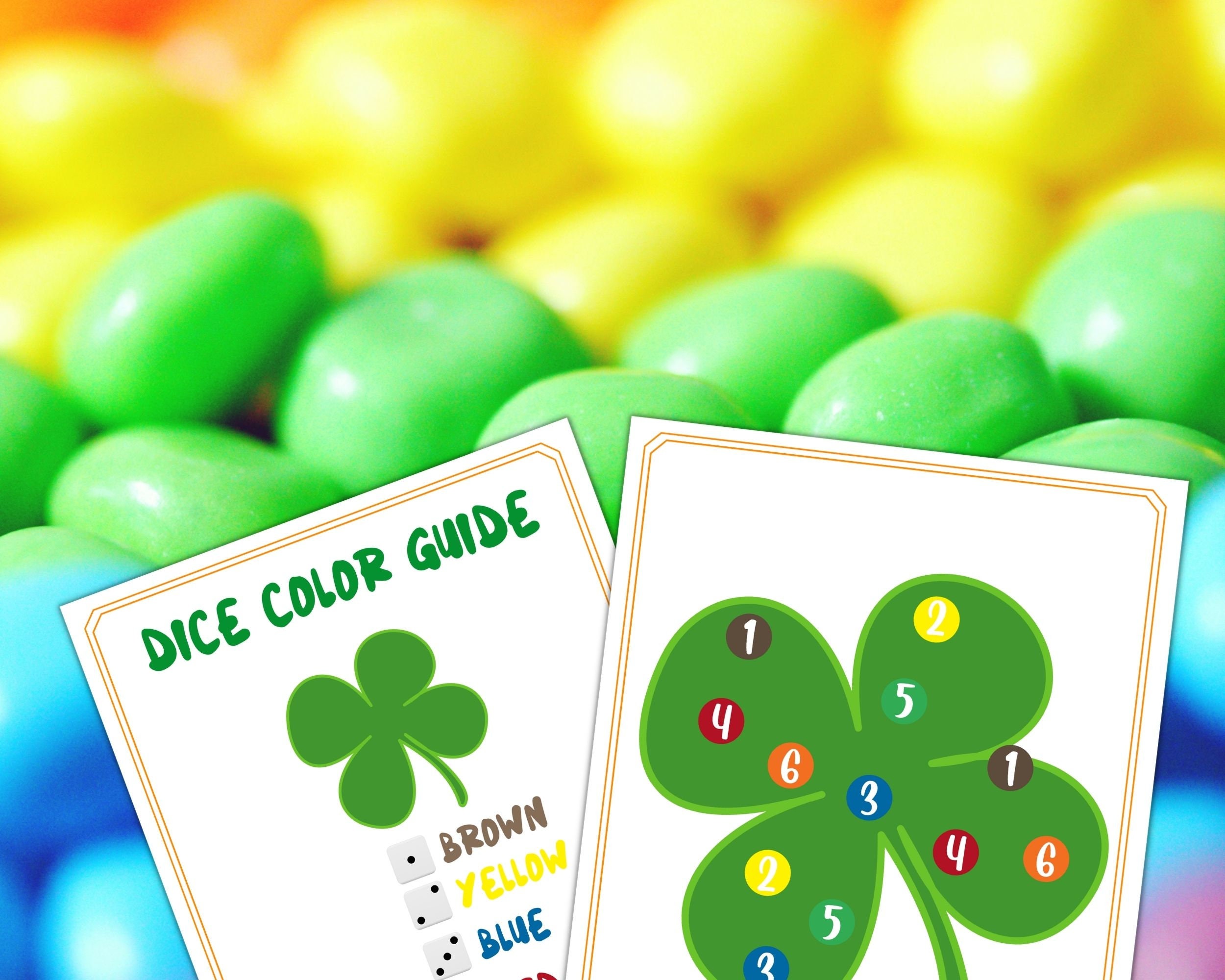 Roll A Shamrock Dice Game, St Patrick's Day Game for Kids, St. Patty's ...