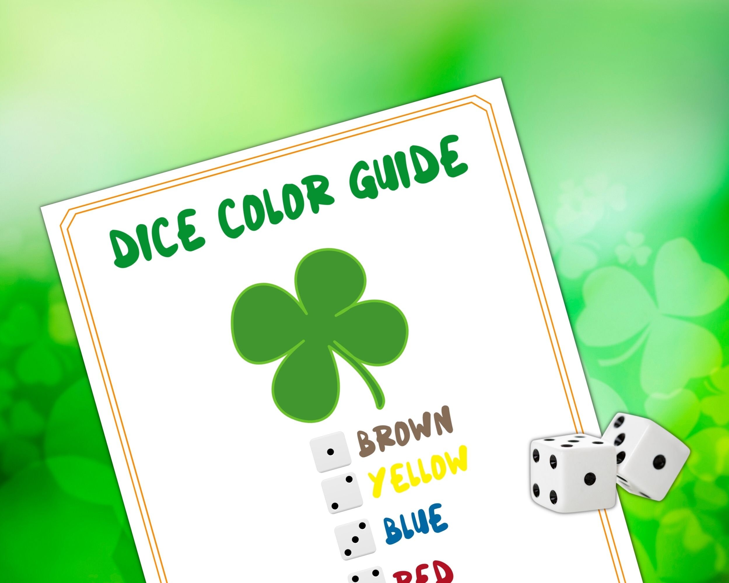 Roll A Shamrock Dice Game, St Patrick's Day Game for Kids, St. Patty's ...