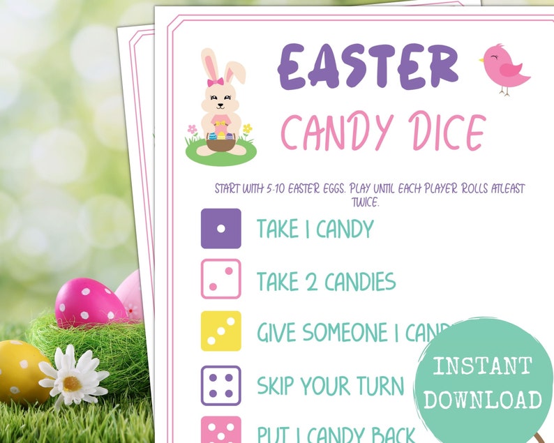 Easter Candy Dice Game, Easter Activities for Kids, Kids Easter ...