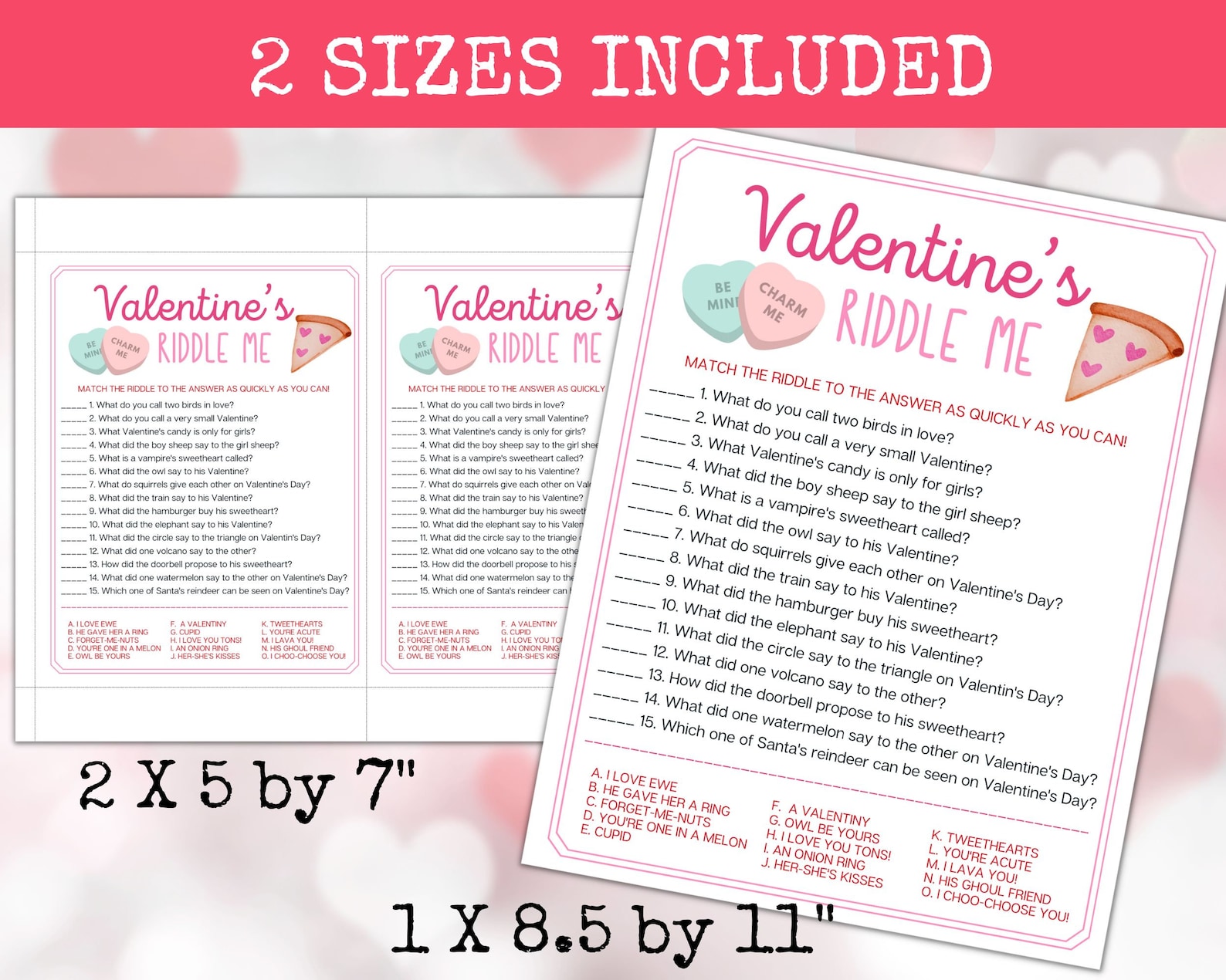 Valentine's Day Riddle Me Game, Valentines Activities for Kids, Kids ...