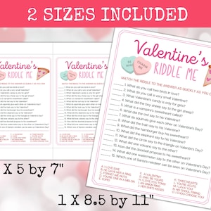 Valentine's Day Riddle Me Game, Valentines Activities for Kids, Kids ...