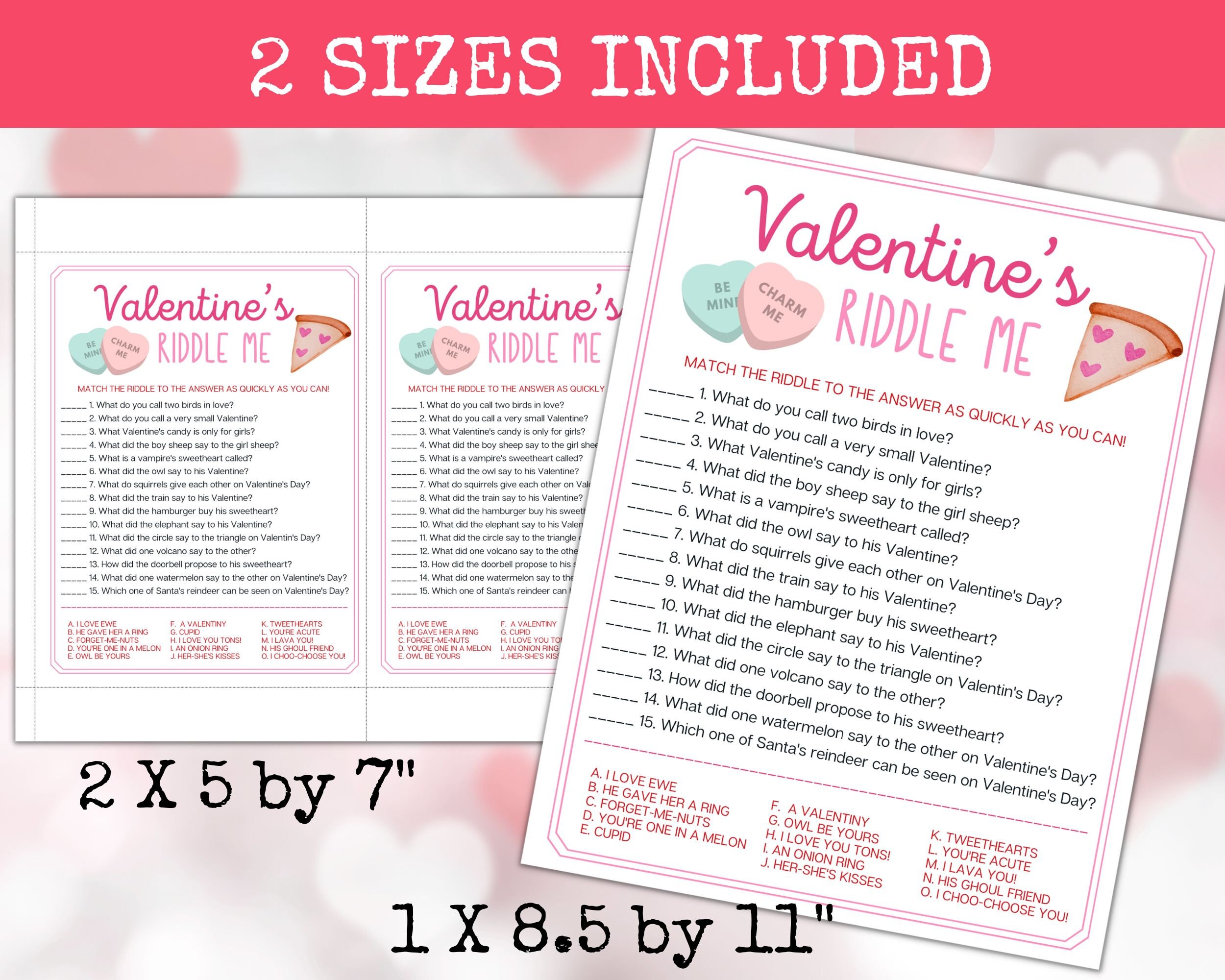 Valentine's Day Riddle Me Game, Valentines Activities for Kids, Kids ...