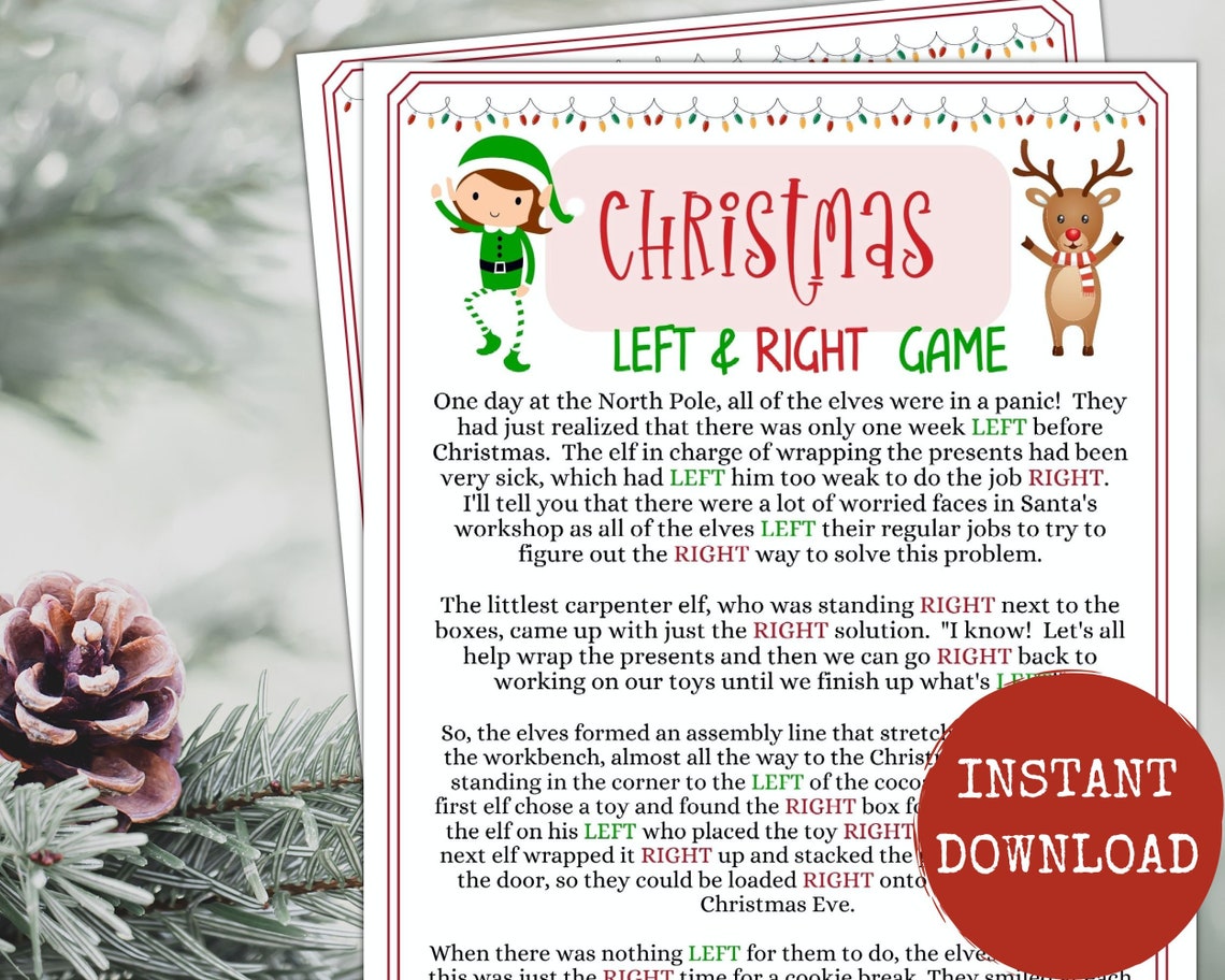 Left Right Christmas Game, Right Left Game, Christmas Pass Game ...