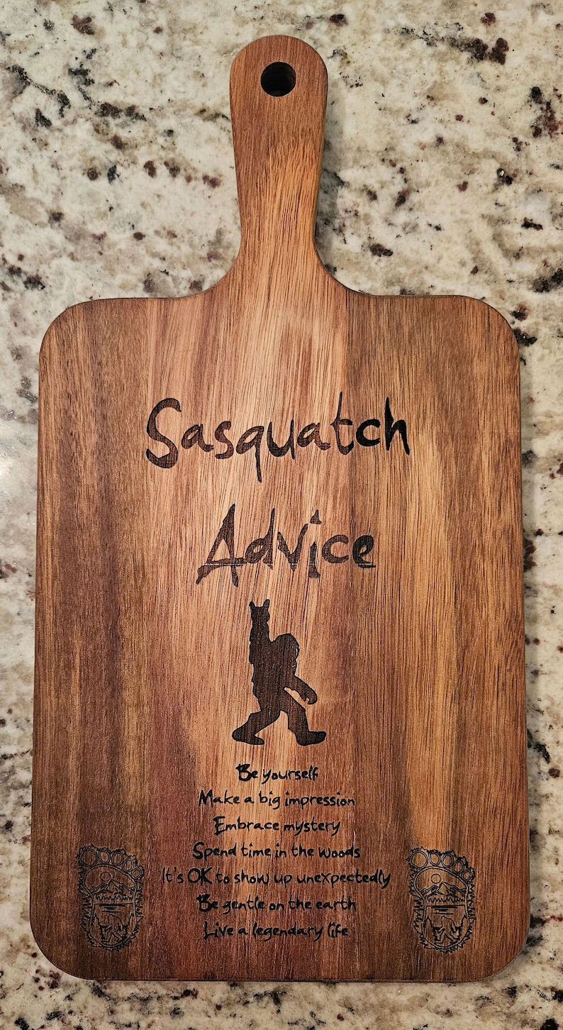 Custom Design, Handmade Sasquatch Cutting Board, Unique Bigfoot Kitchen ...