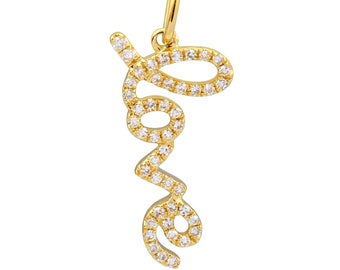 Diamond Love Script Necklace - Etsy