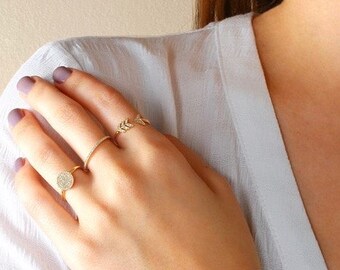 Diamond Disc Ring - Etsy