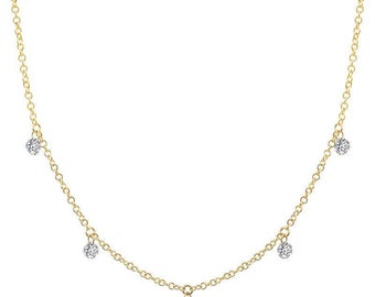Floating Diamond Necklace - Etsy