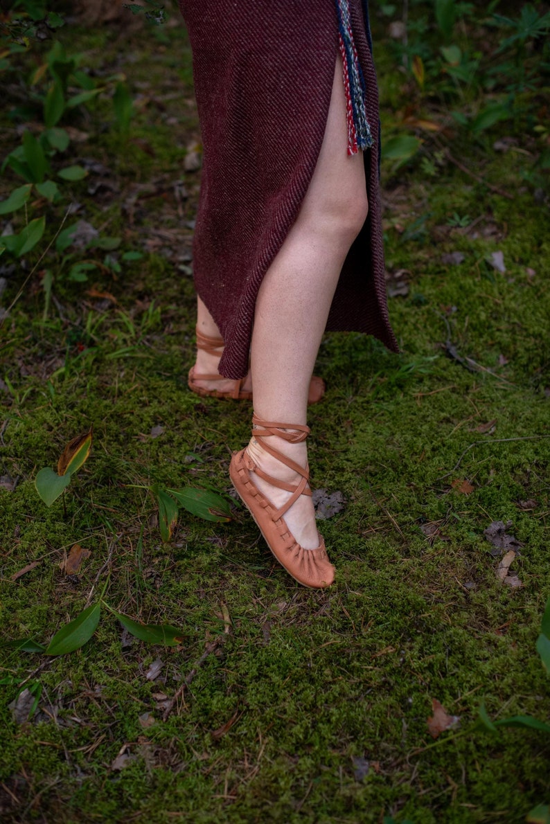 Handmade Leather Shoes Light Brown - PASTALAS, Viking Shoes, Celtic ...