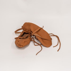 Handmade Leather Shoes Light Brown - PASTALAS, Viking Shoes, Celtic ...