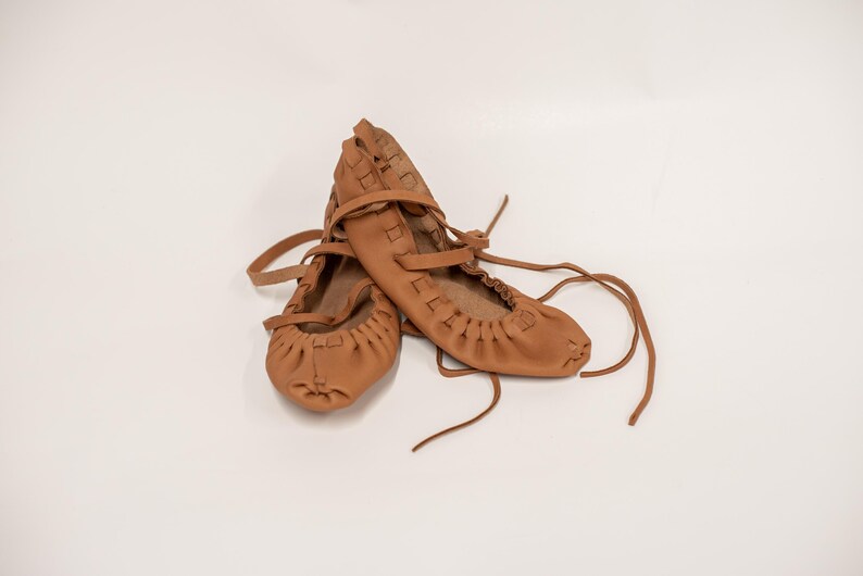 Handmade Leather Shoes Light Brown - PASTALAS, Viking Shoes, Celtic ...
