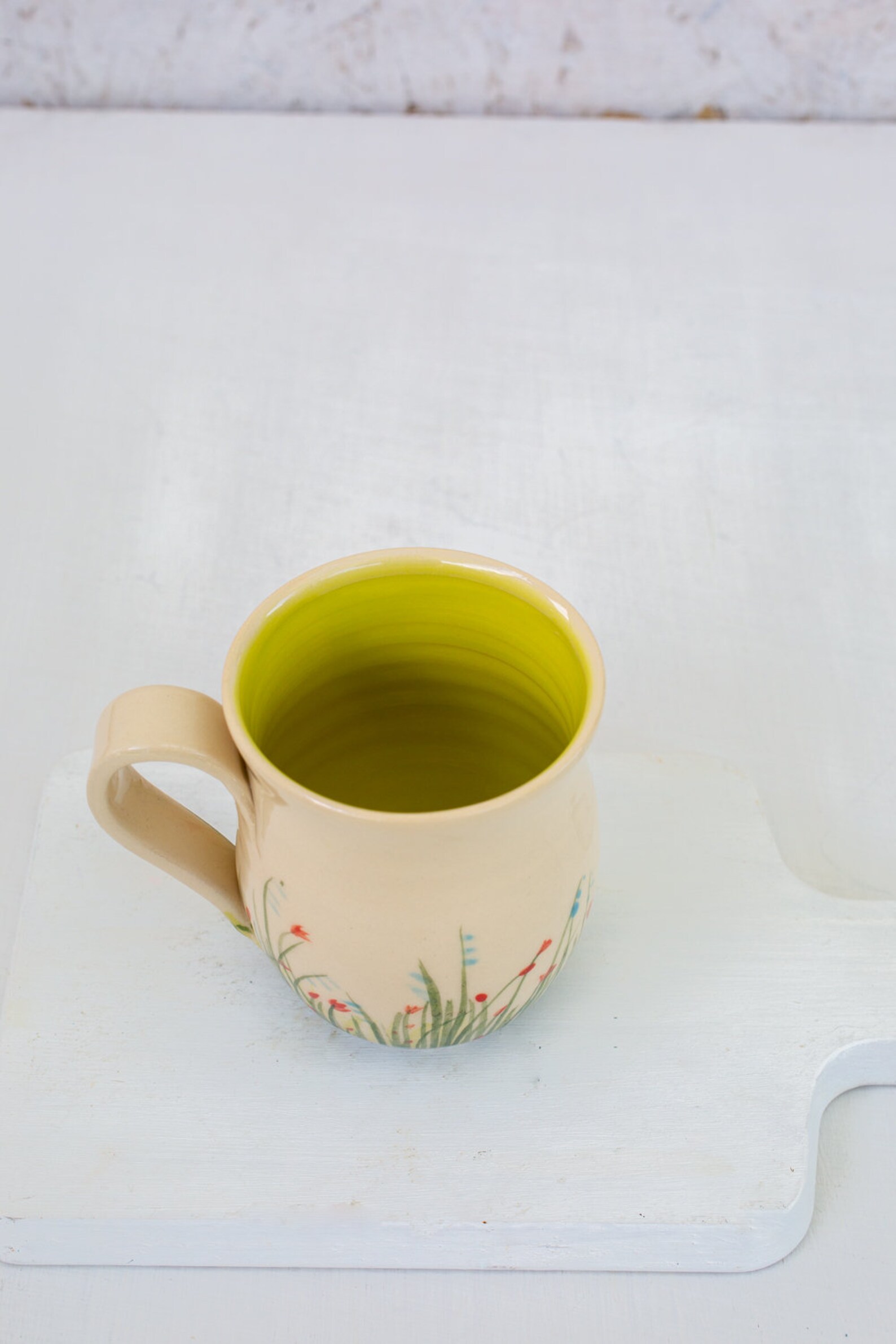 Floral Ceramic Coffee Mug With Handle Colorful Ceramic Mug - Etsy