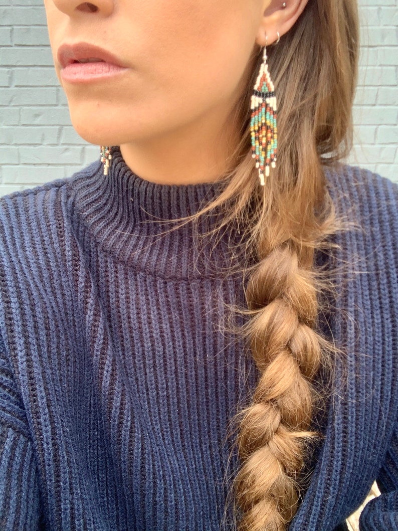 Small Turquoise and Terra Cotta Native American Fringe - Etsy