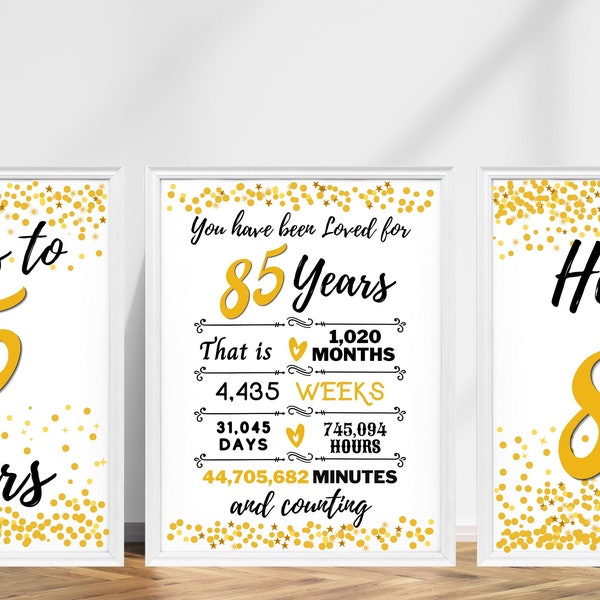 85th Birthday Posters - Etsy