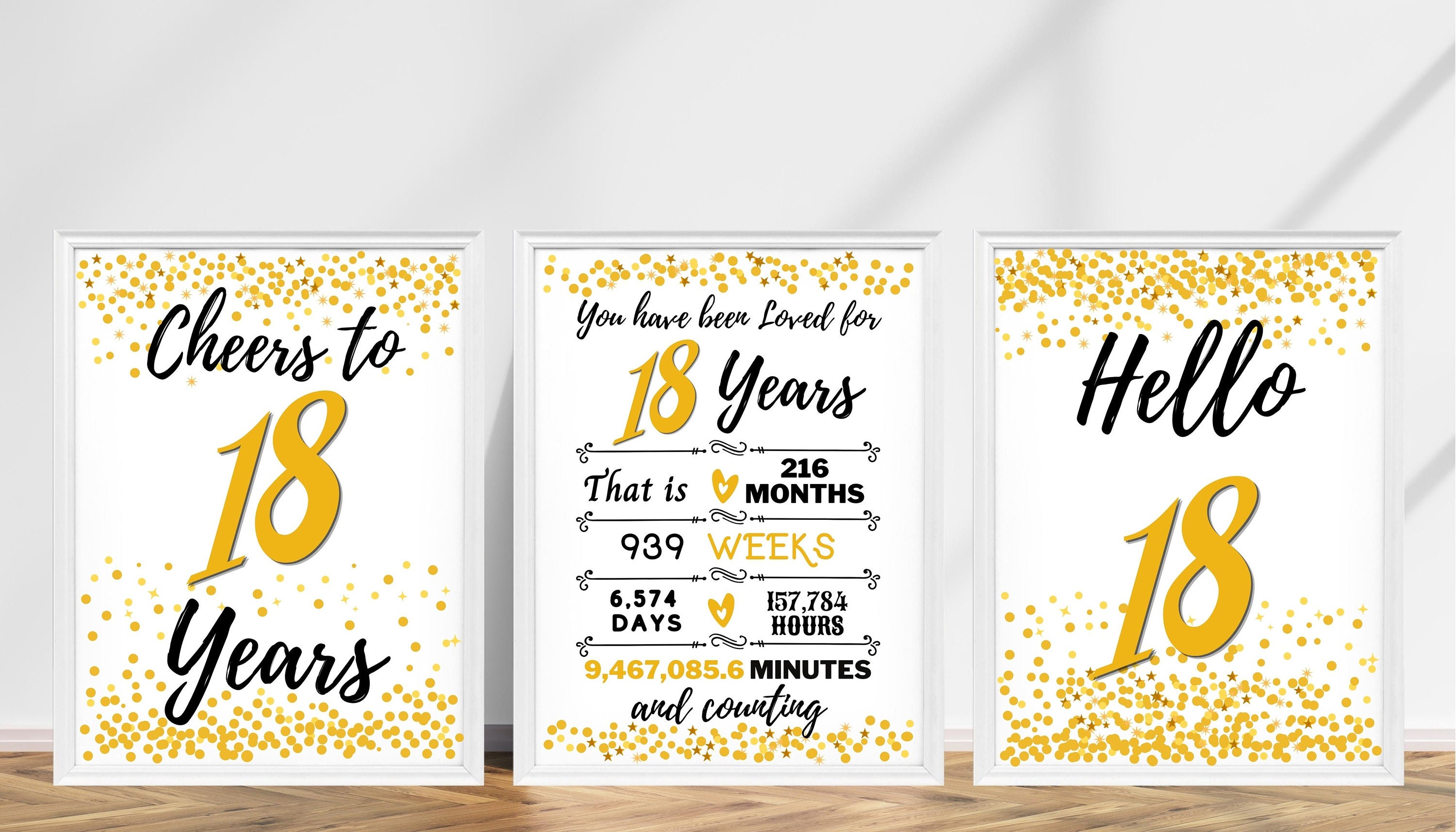 18th Birthday Signs Bundle, Happy 18th Birthday Sign, Cheers to 18 ...