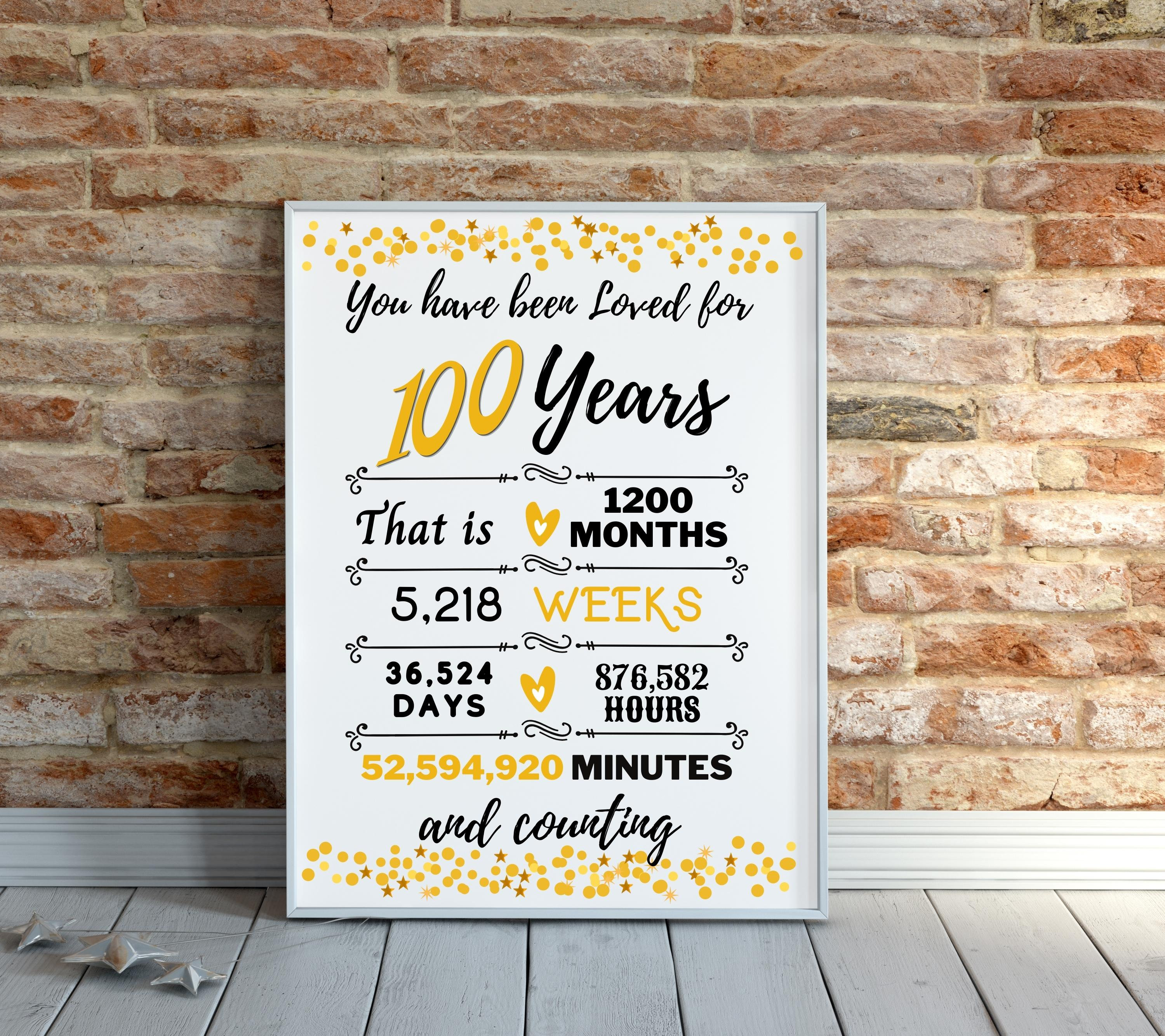 100th Birthday Signs Bundle, Happy 100th Birthday Sign, Cheers to 100 ...