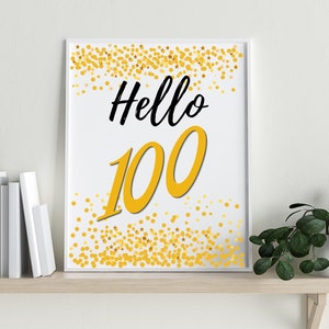 100th Birthday Signs Bundle, Happy 100th Birthday Sign, Cheers to 100 ...
