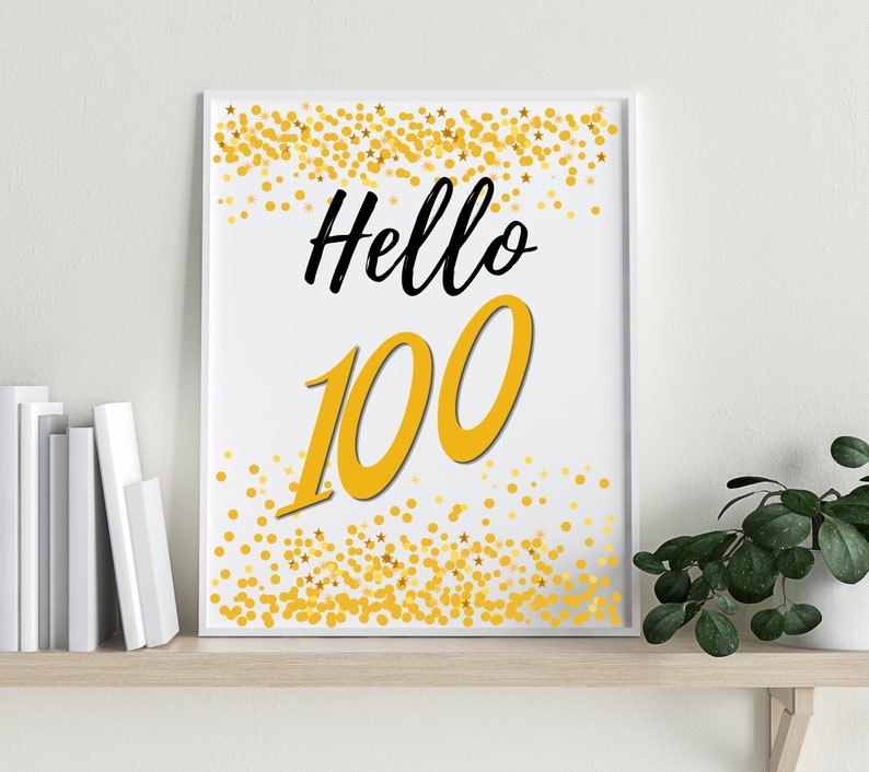 100th Birthday Signs Bundle, Happy 100th Birthday Sign, Cheers to 100 ...