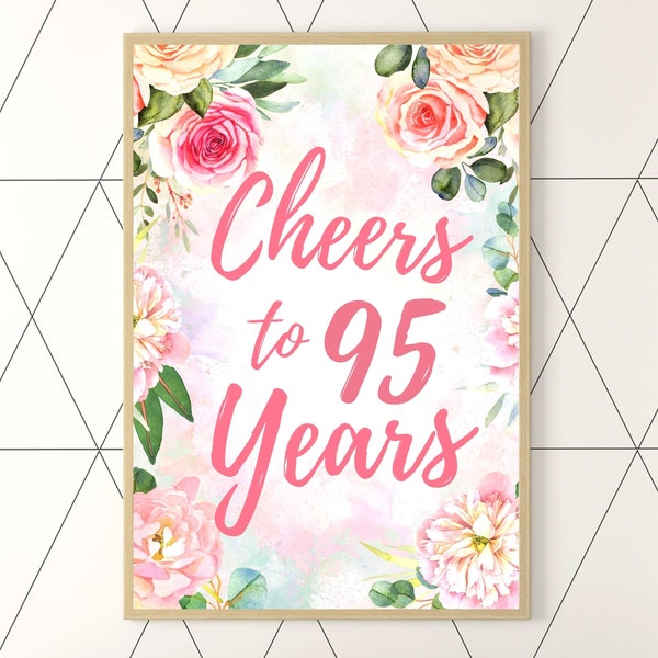 95th Birthday Sign - Etsy