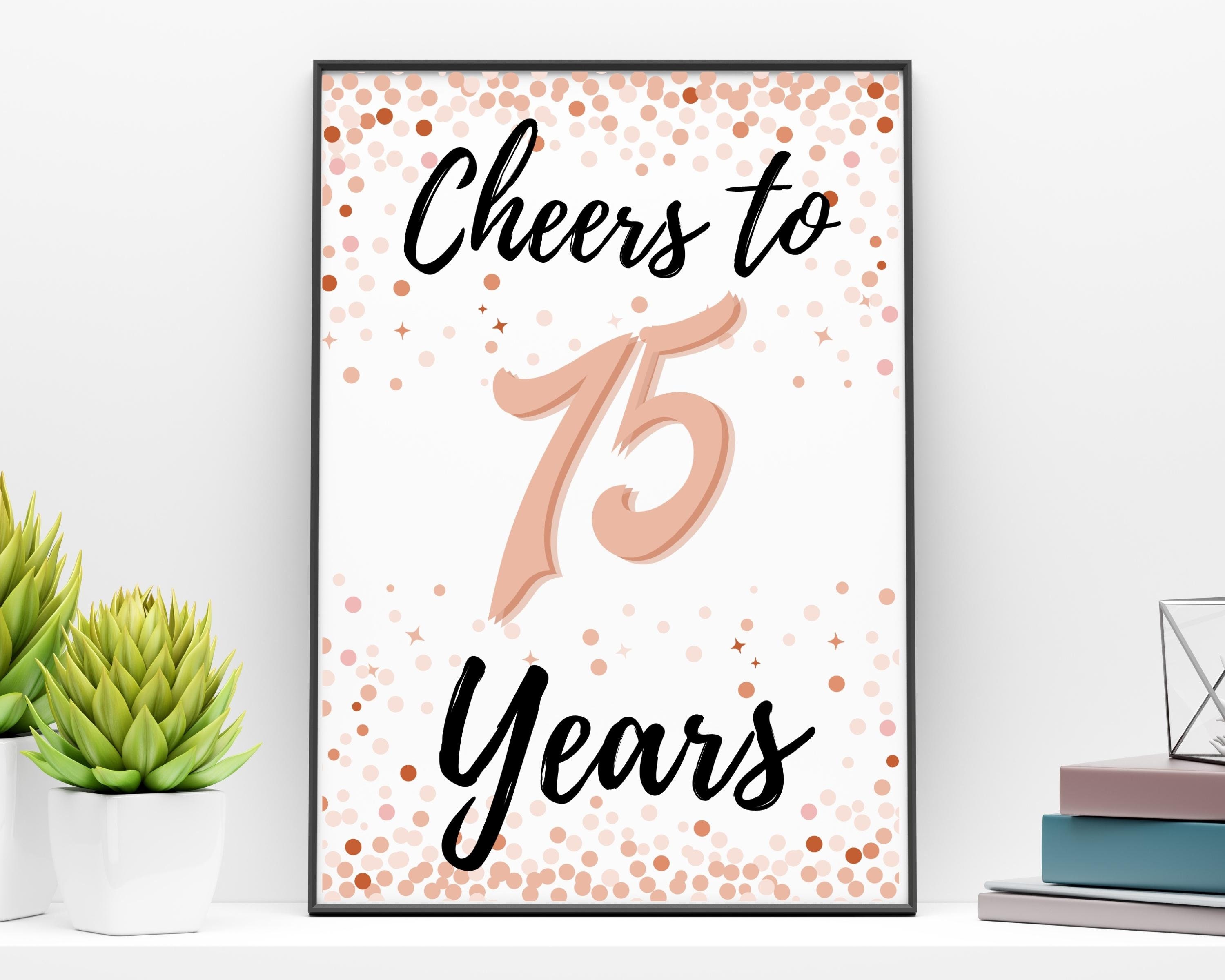 75th Birthday Sign Rose Color, 75th Birthday Sign, Cheers to 75 Years ...