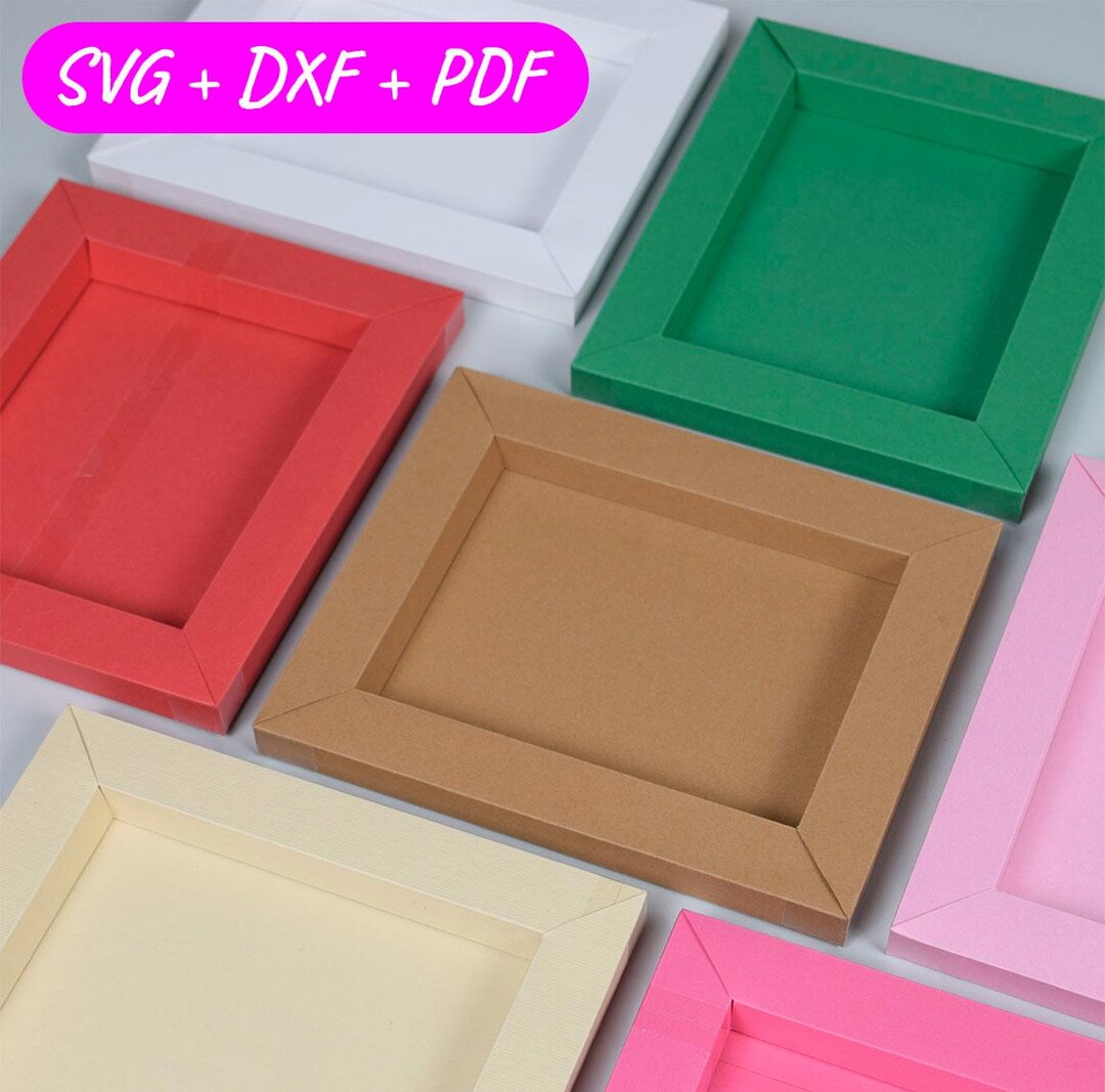 Printable Cardboard Photo Frame Template PDF SVG DXF Laser Cut Vector ...