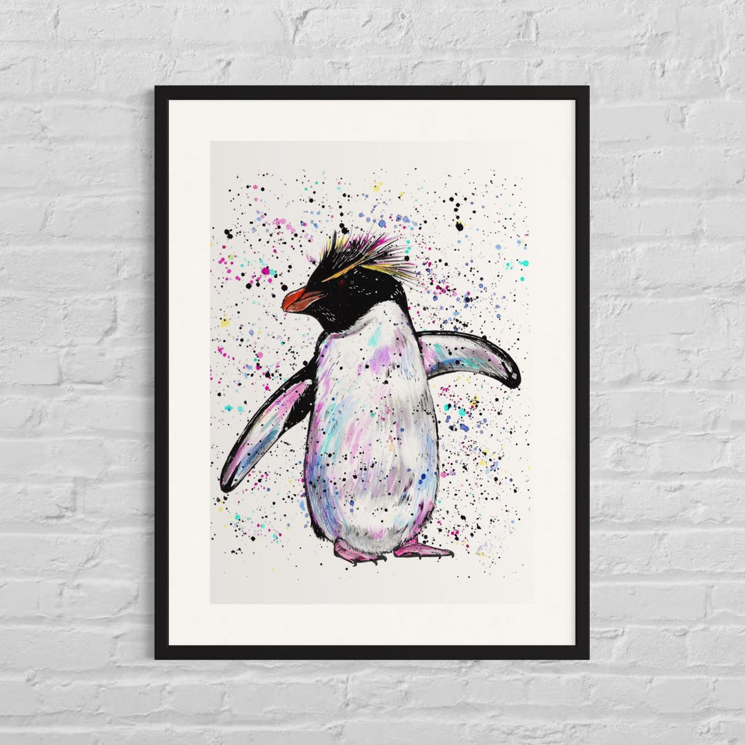 Penguin PRINTABLE ART Downloadable Penguin Art Print, Colourful Animal ...