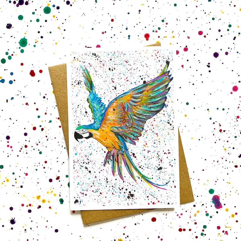 Parrot Card - Etsy