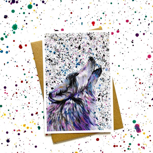 Wolf Card - Etsy