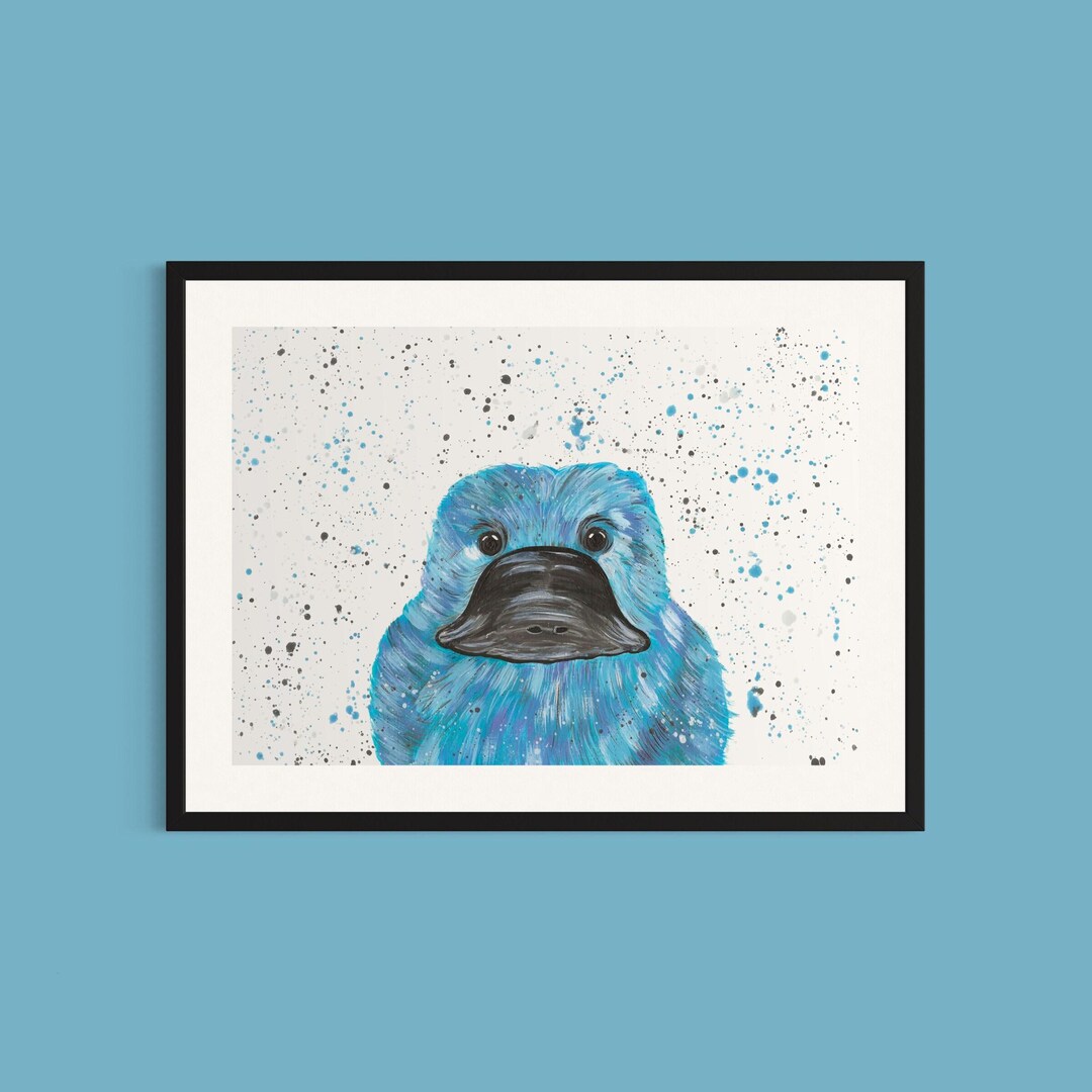 Platypus Art Print: Colorful Wildlife Painting, Home Decor - Etsy