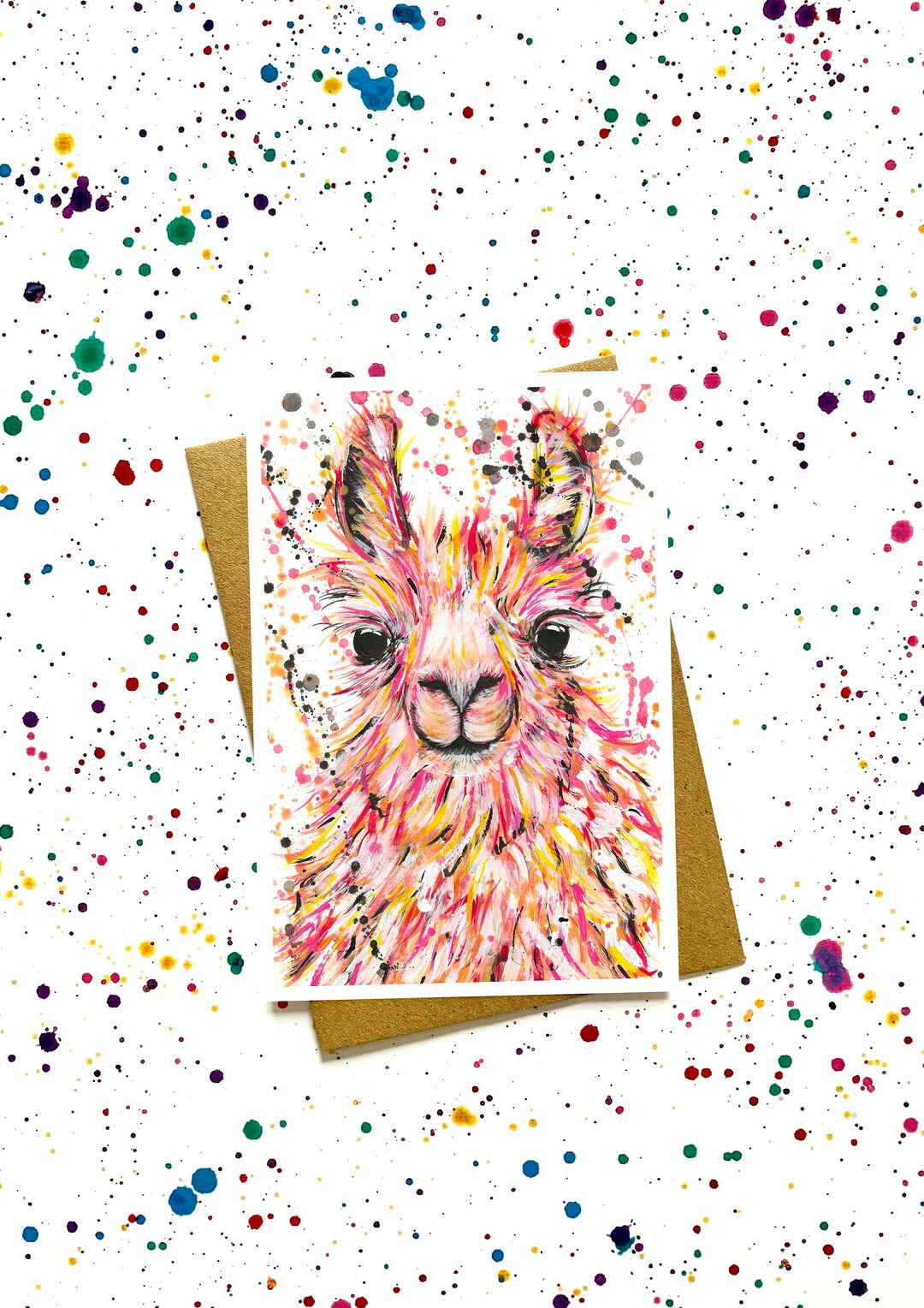 Llama Card, Greetings Card, Birthday Blank Card, Llama Gifts, Wildlife ...