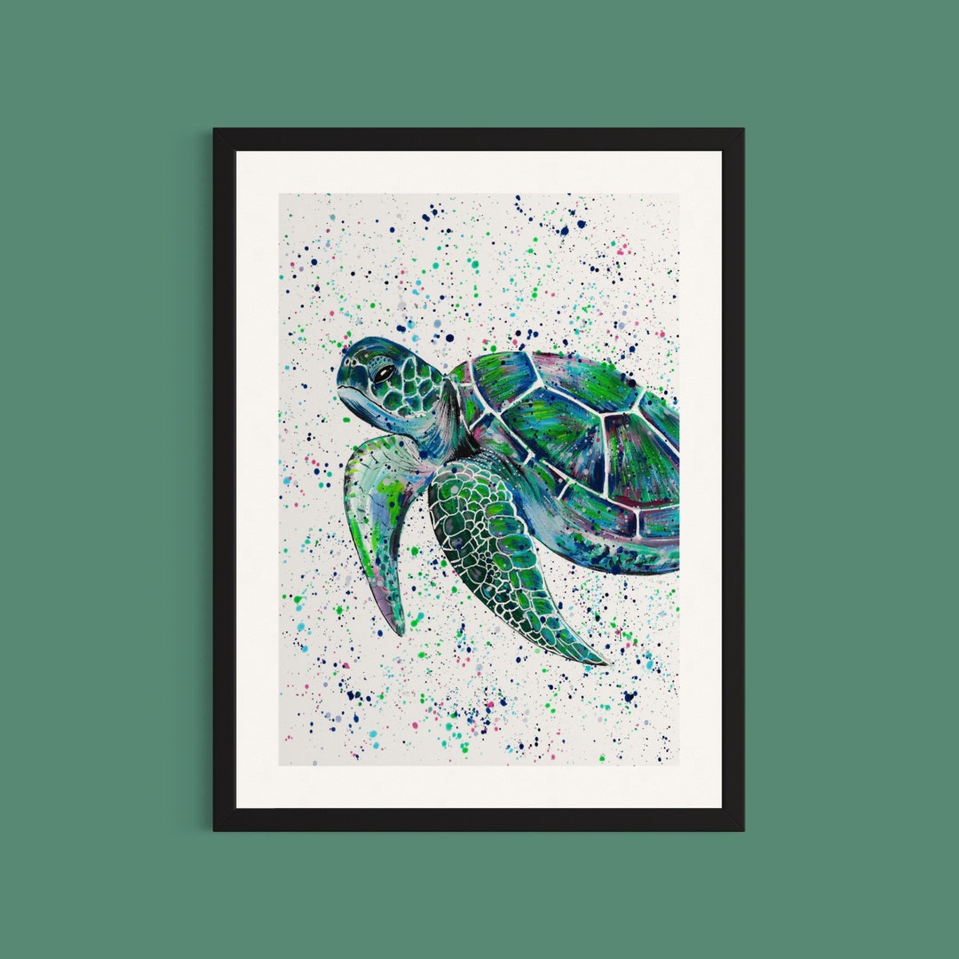 Sea Turtle Art Print ‘lenny’, Under the Sea Prints, Sea Life, Nursery ...