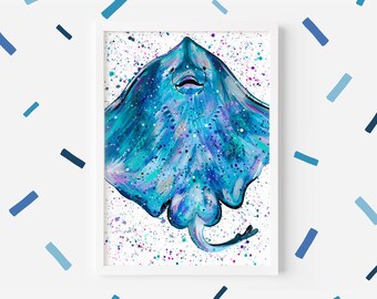 Manta Ray Print - Etsy UK