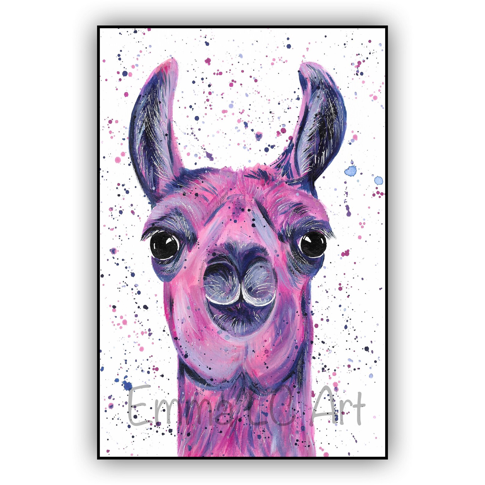 Llama Art Print lottie Llama Painting Nursery Prints - Etsy