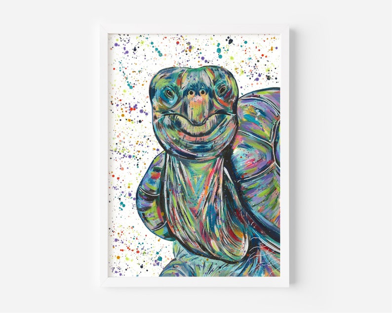 Galapagos Tortoise Art Print otis Giant Tortoise Painting - Etsy