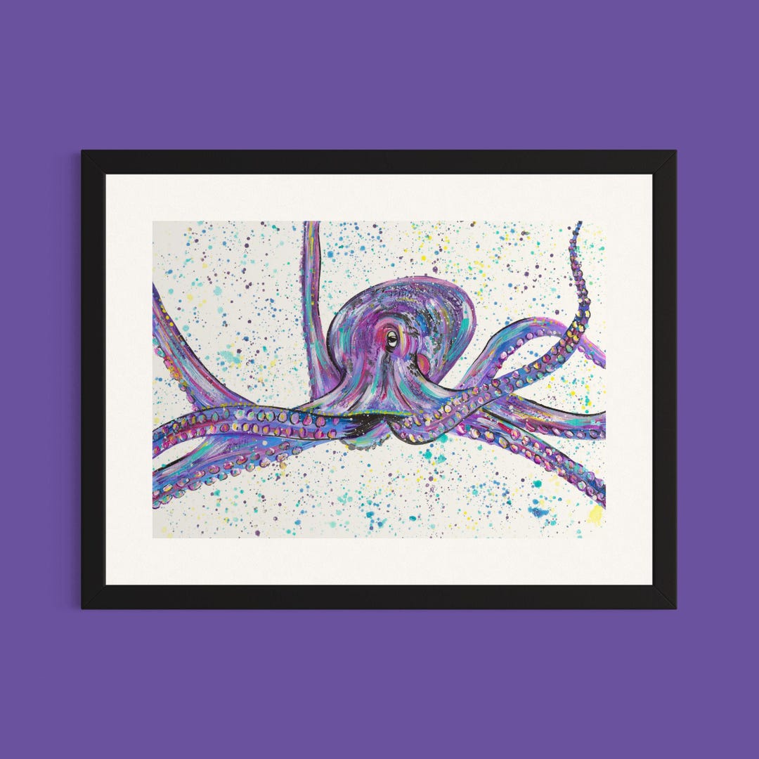 Octopus Art Print ‘olga’, Ocean Art, Under the Sea Prints, Nursery ...