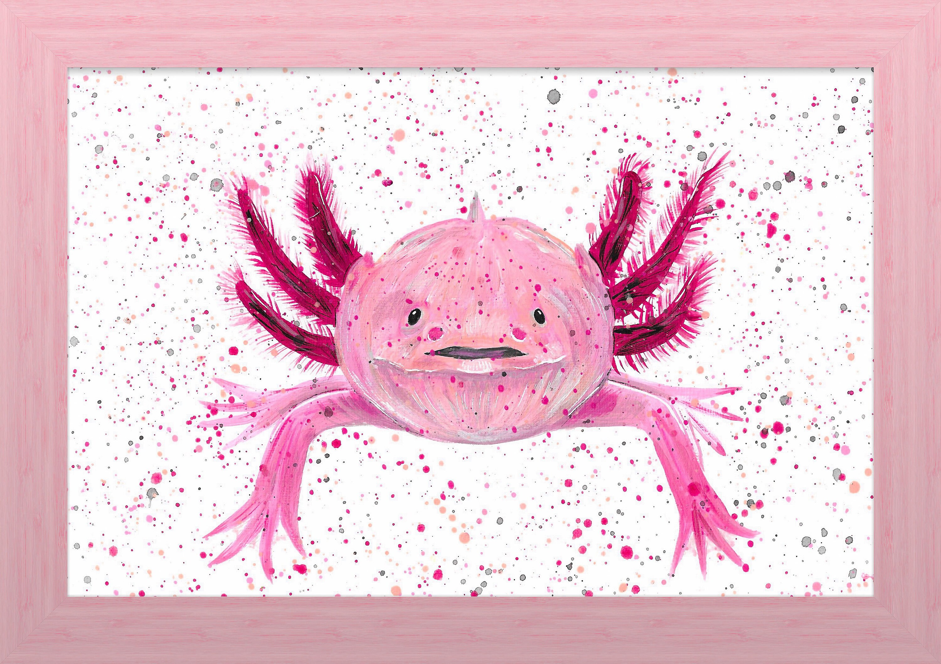 Axolotl Art Print penny Cute Animal Art Abstract Art - Etsy UK