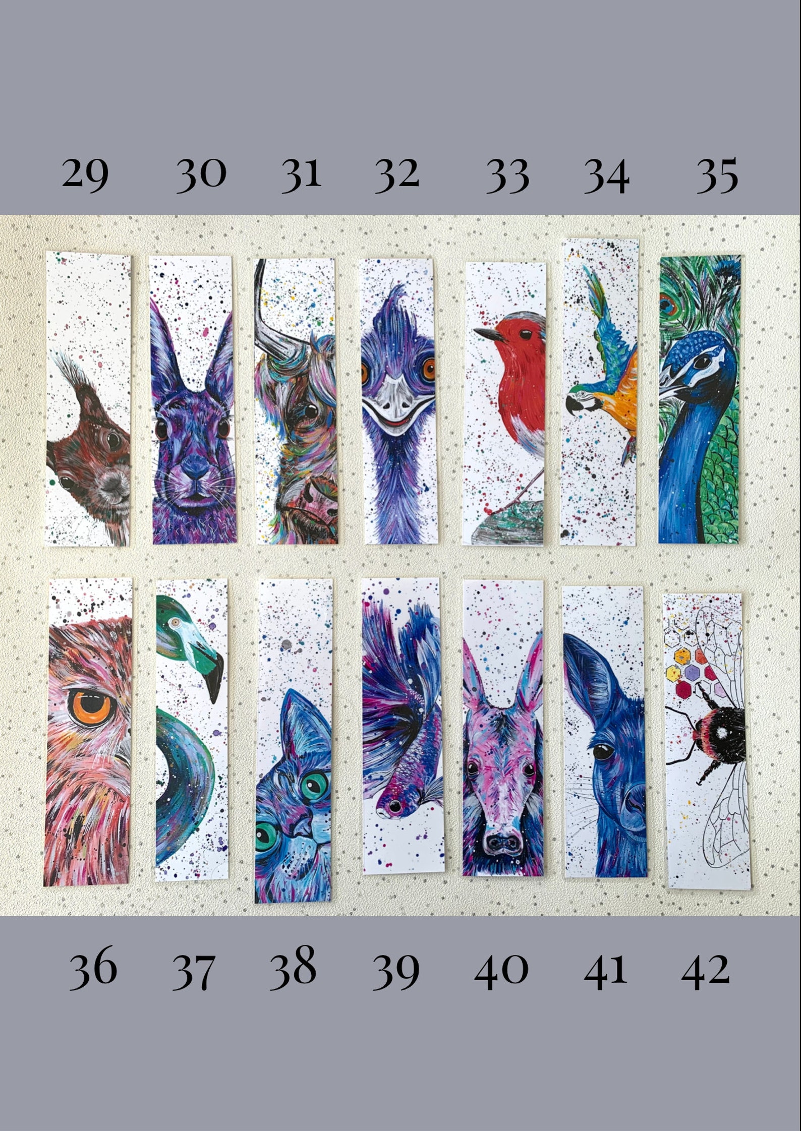 Handmade Animal Bookmark: Colourful Wildlife Art, Literary Gift - Etsy UK