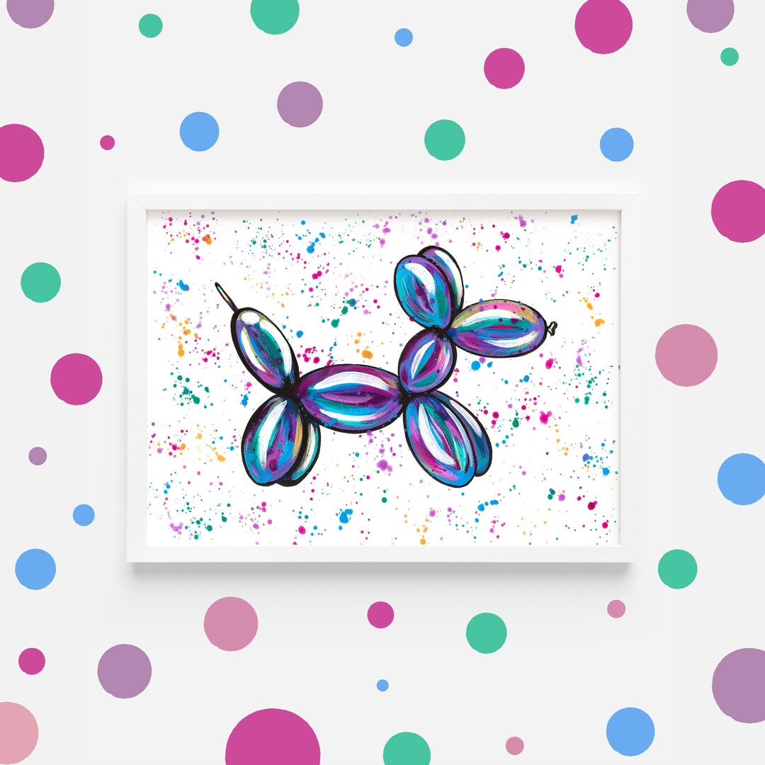 Balloon Dog Art Print, Pop Art, Retro Decor, Quirky Wall Art, Home ...