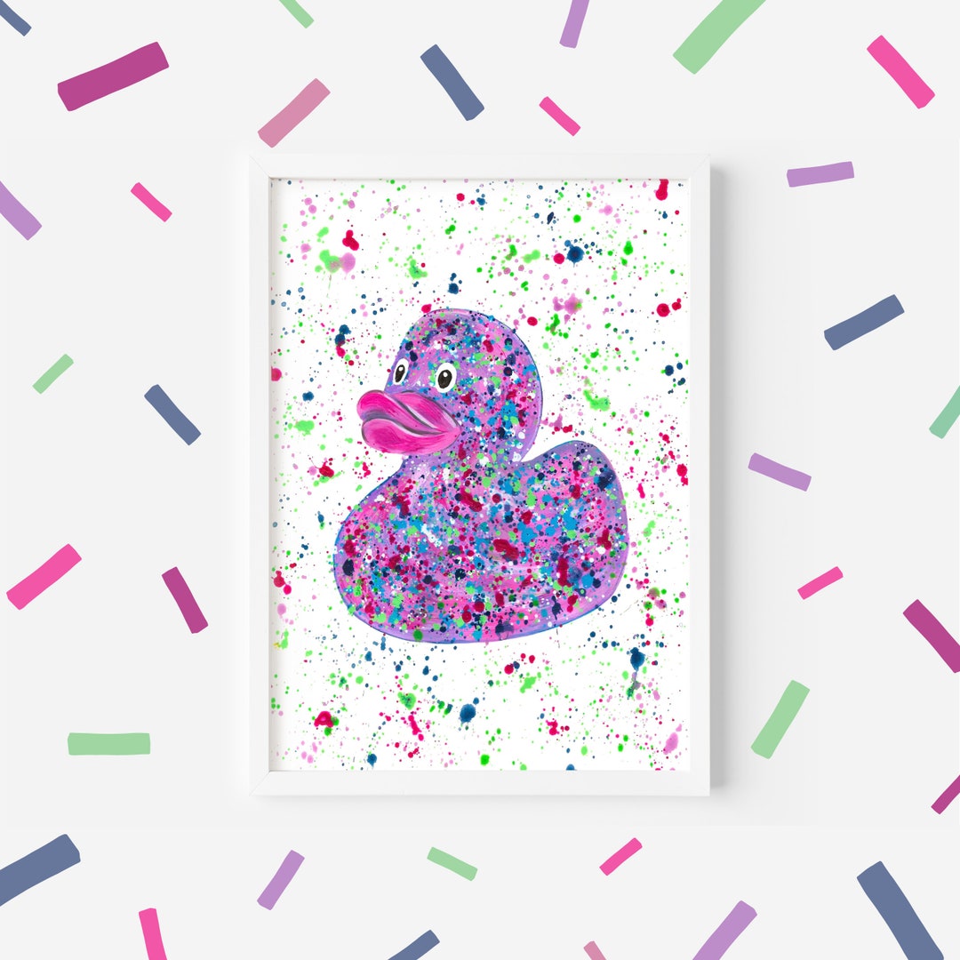 Rubber Duck Art Print, Bath Duck Print, Bathroom Art, Quirky Pictures ...