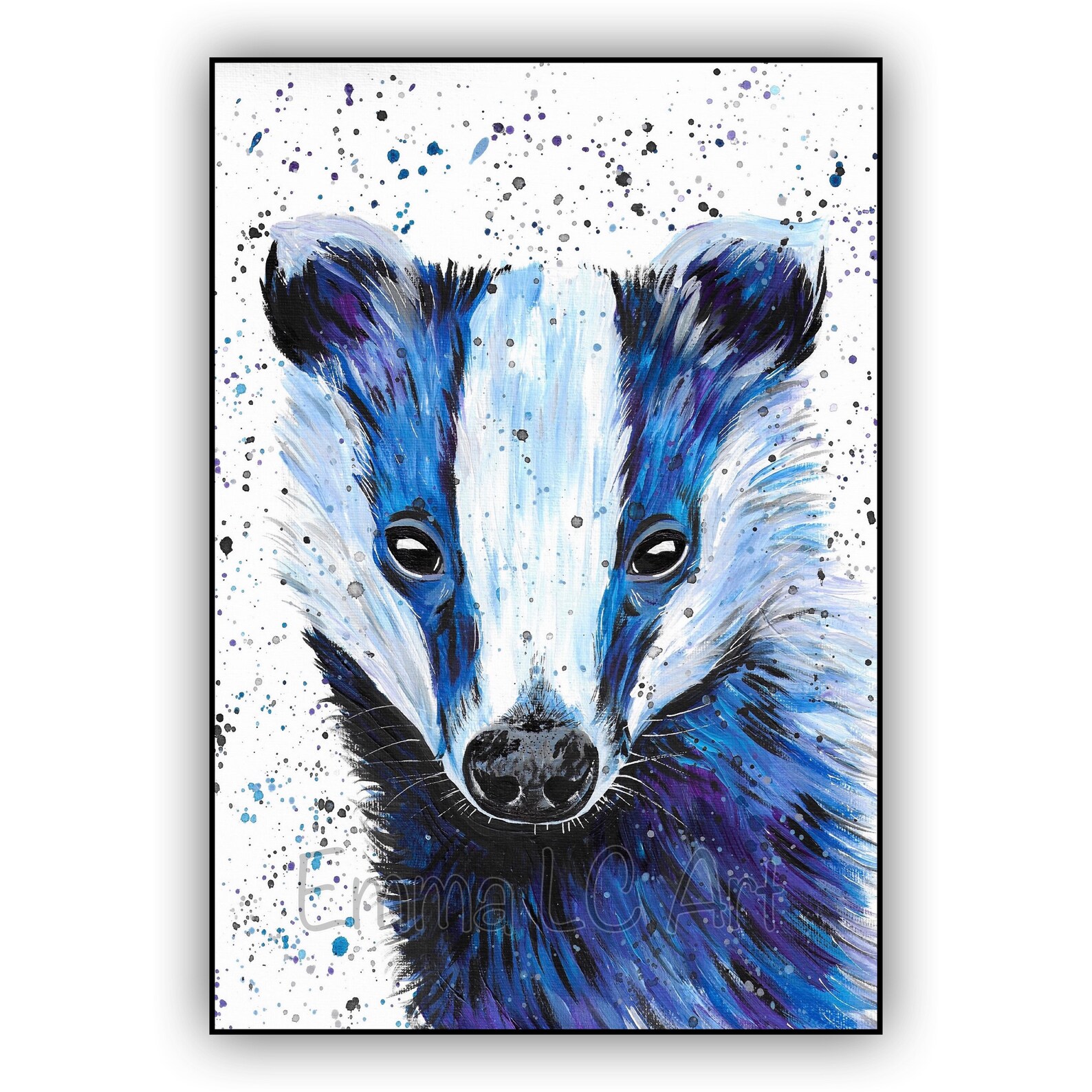 Badger Art Print wilf Badger Painting Wildlife Prints - Etsy UK
